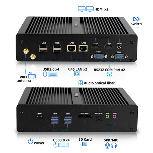 Fanless Mini PC P05B with 5th Gen Core i3 i5 i7 Processor